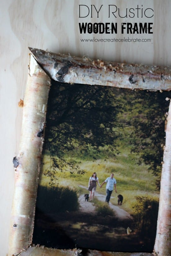 DIY Rustic Birch Wood Picture Frame | Love Create Celebrate