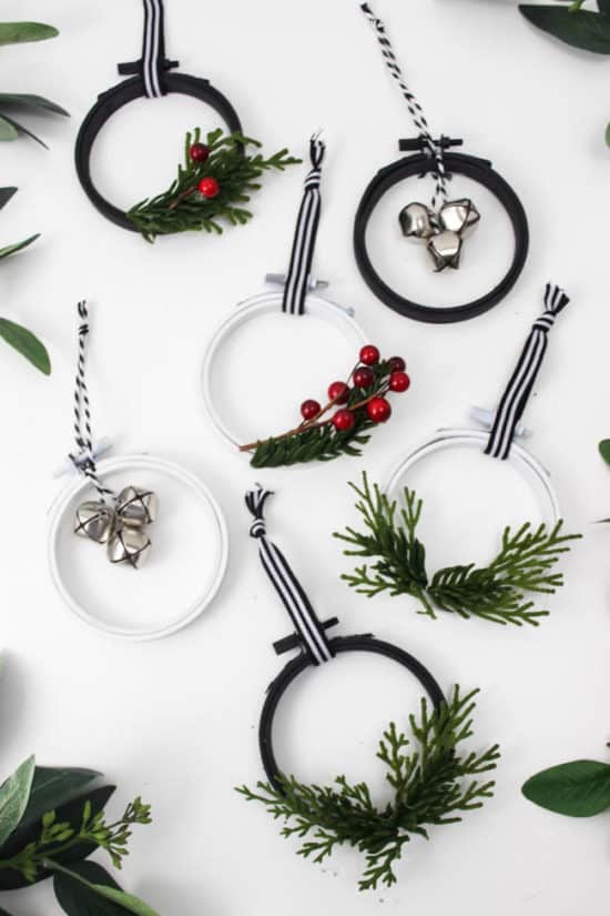 DIY Mini Wreath Ornaments Tutorial | Love Create Celebrate