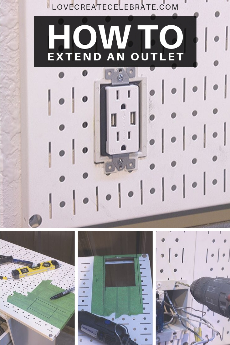 Our Metal Pegboard System [& how to extend an outlet through it ...
