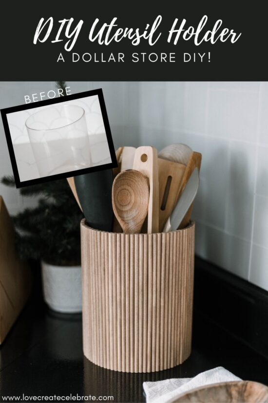 Fluted DIY Utensil Holder [from dollar store supplies!] - Lindi & Russ