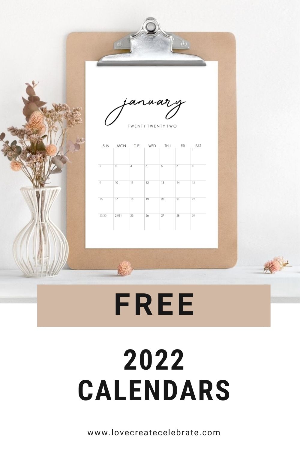 FREE 2022 Printable Calendar - Lindi & Russ
