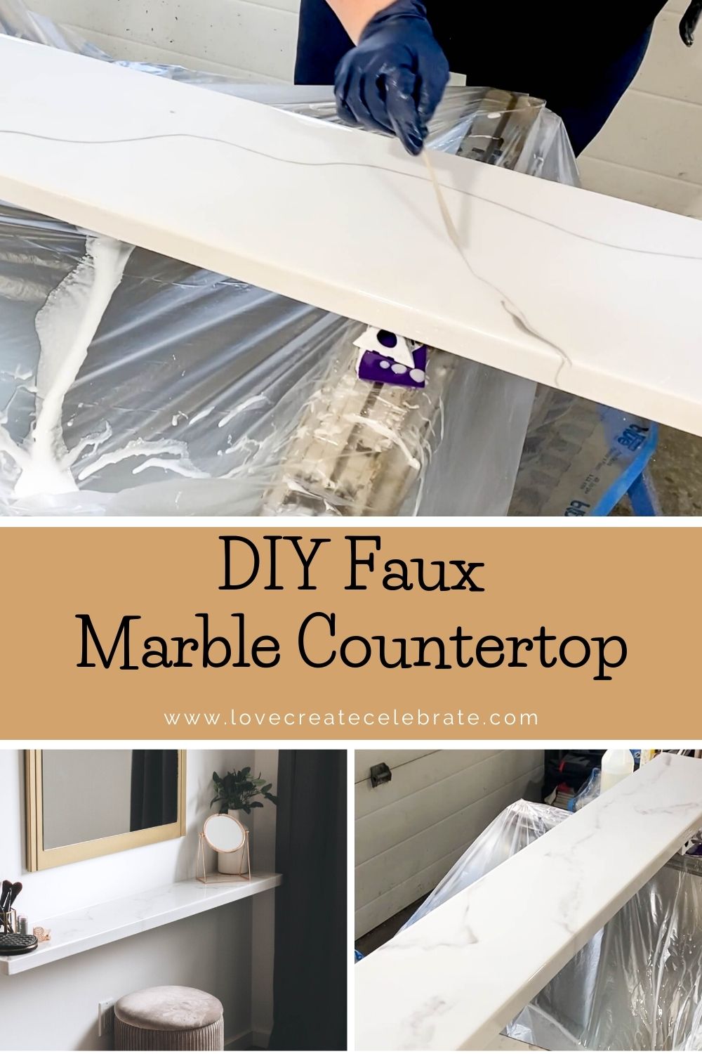 DIY Faux Marble Countertop - Lindi & Russ