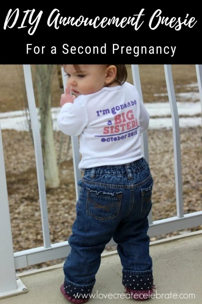 DIY Baby Announcement Onesie for Baby #2! | Love Create Celebrate