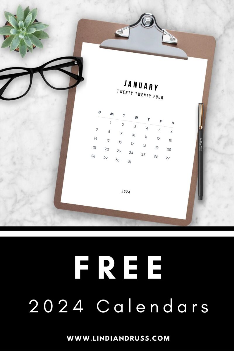 FREE 2024 Printable Calendar - Lindi & Russ